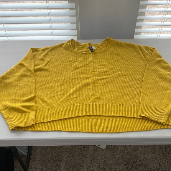 Divided | Sweaters | Womens Yellow Cropped Sweater Brand New | Poshmark